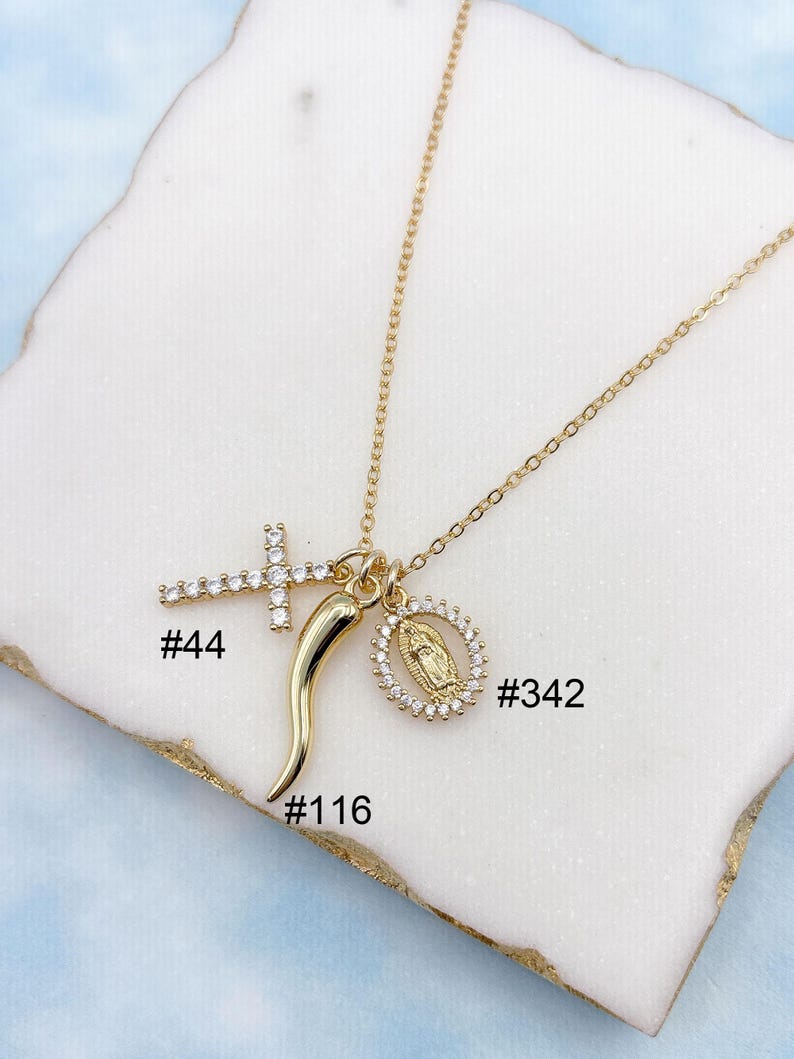 Italian Horn, Cross and Virgin Mary. Build Your Own Custom Charm ...