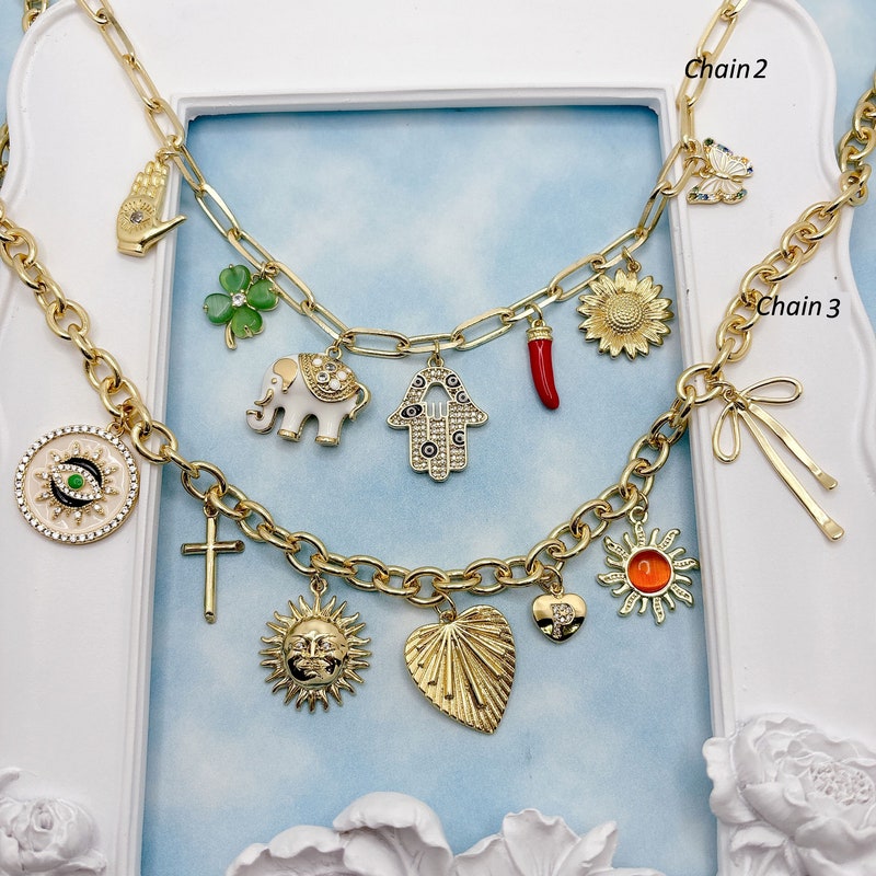 Gold Charm Necklace - Etsy