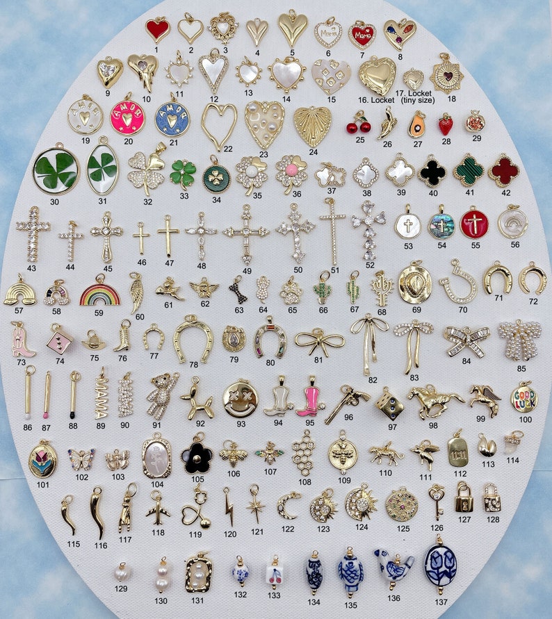 Build Your Own Custom Charm Necklace. Gold Charm Necklace. Custom Charm ...
