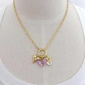 Build Your Own Custom Charm Necklace. Carabiner Clasp Necklace. Gold ...