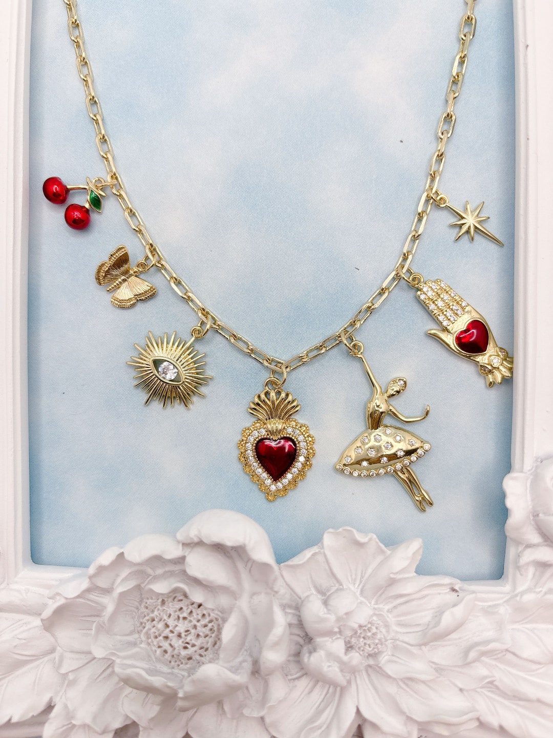 Build Your Own Custom Charm Necklace. Gold Charm Necklace. Custom Charm ...