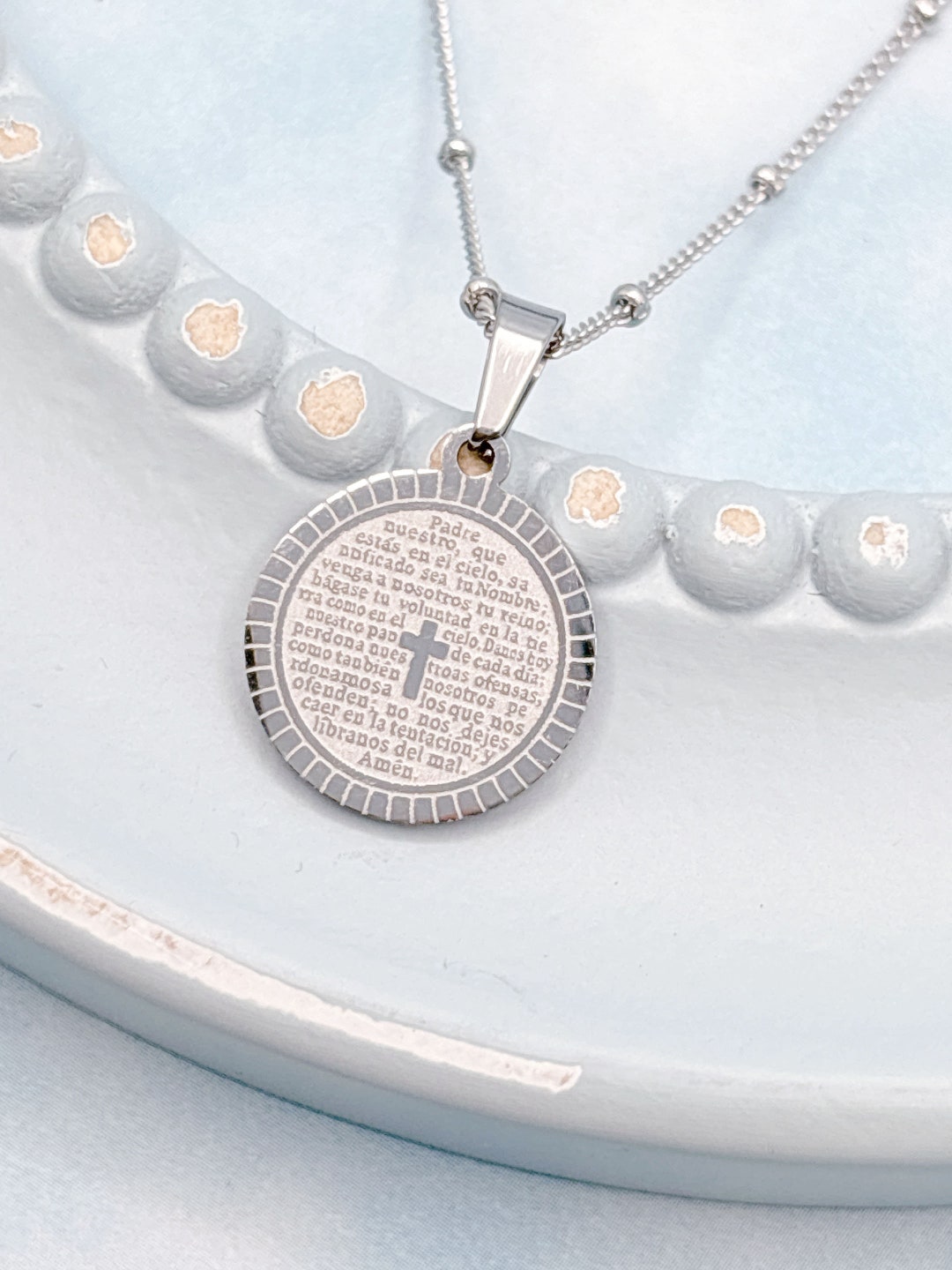 Our Father Prayer Necklace. Religious Medallion Jewelry. Prayer Jewelry ...