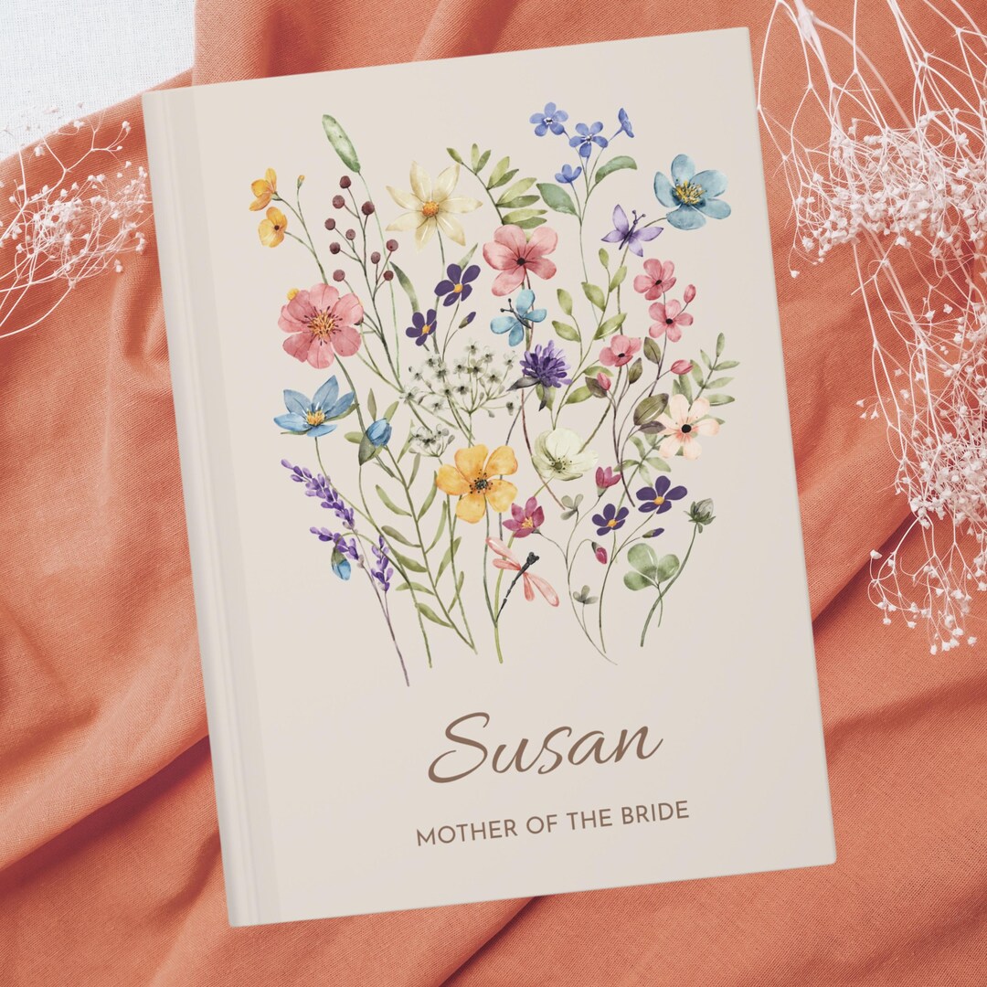 Personalized Mother of the Bride Gift, Custom Wildflower Hardcover ...