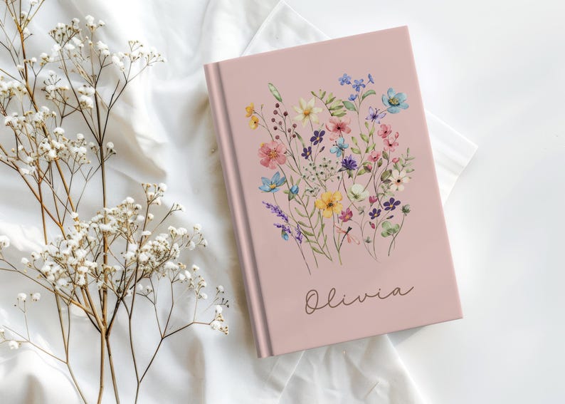 Notebook Personalized Journal for Women Floral Custom Name Daughter ...