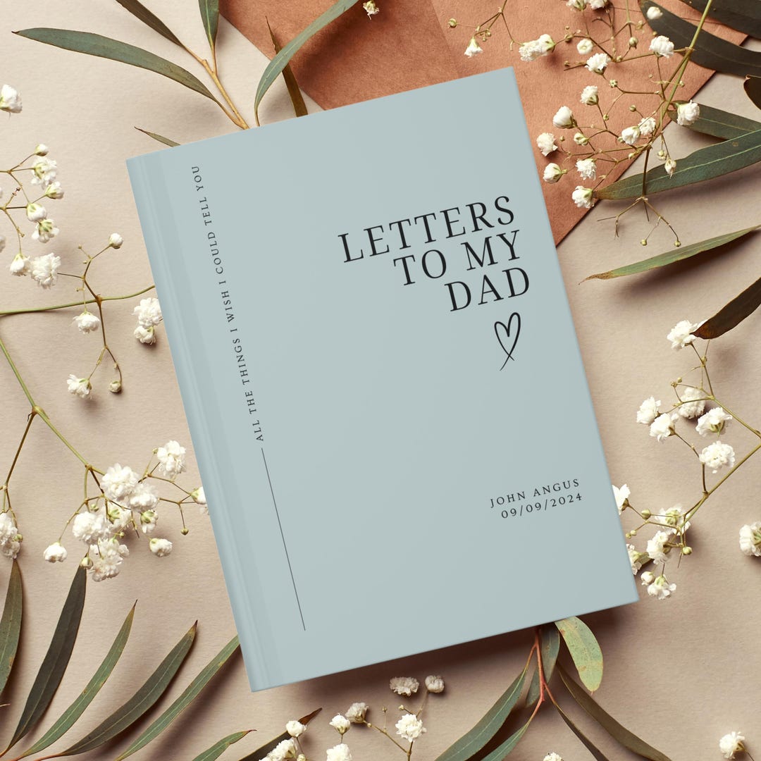 Loss of Dad Memorial Sympathy Gift, Letters to My Dad Notebook Gift ...