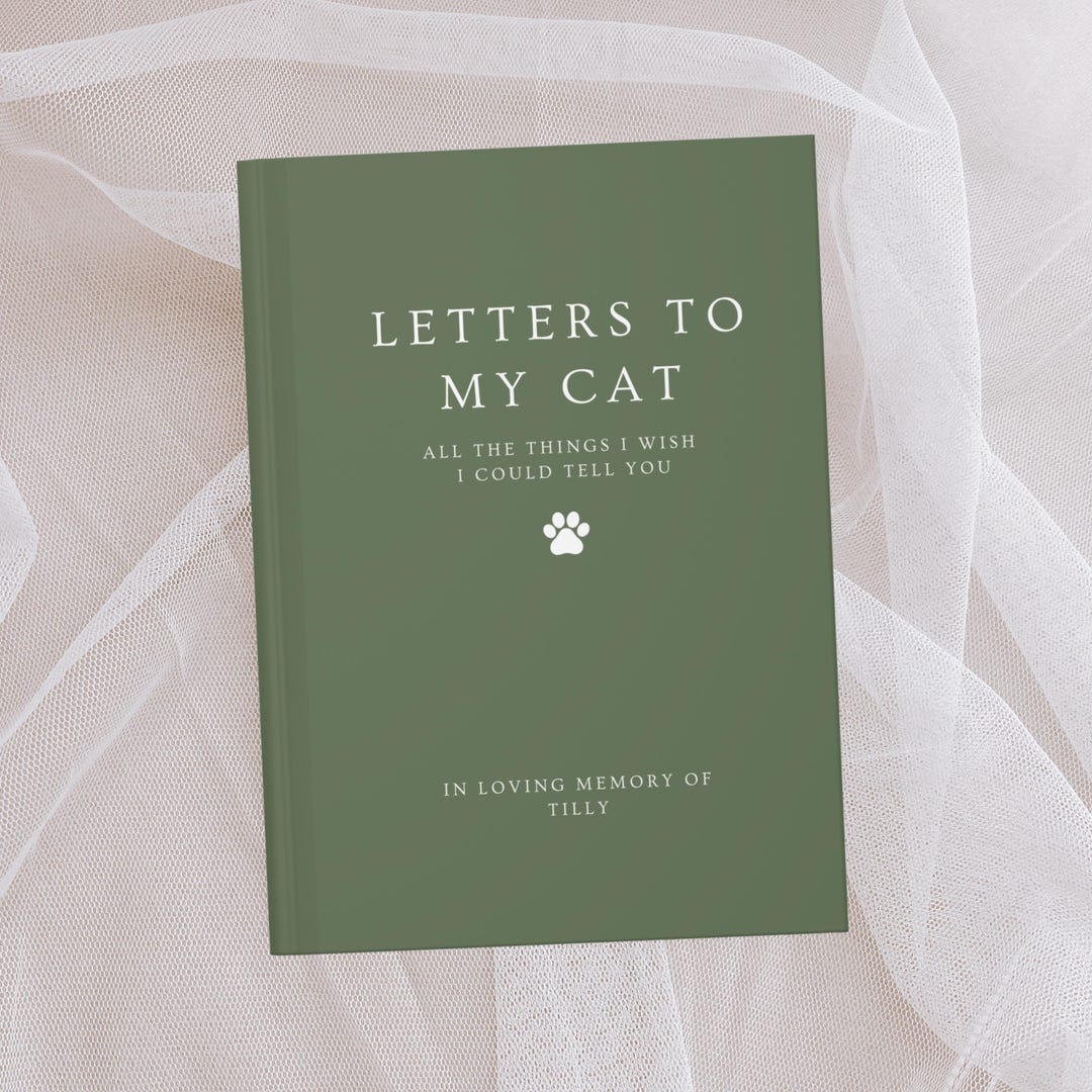 Cat Memorial Custom Notebook Gift, Pet Loss Journal, Loss of Cat ...
