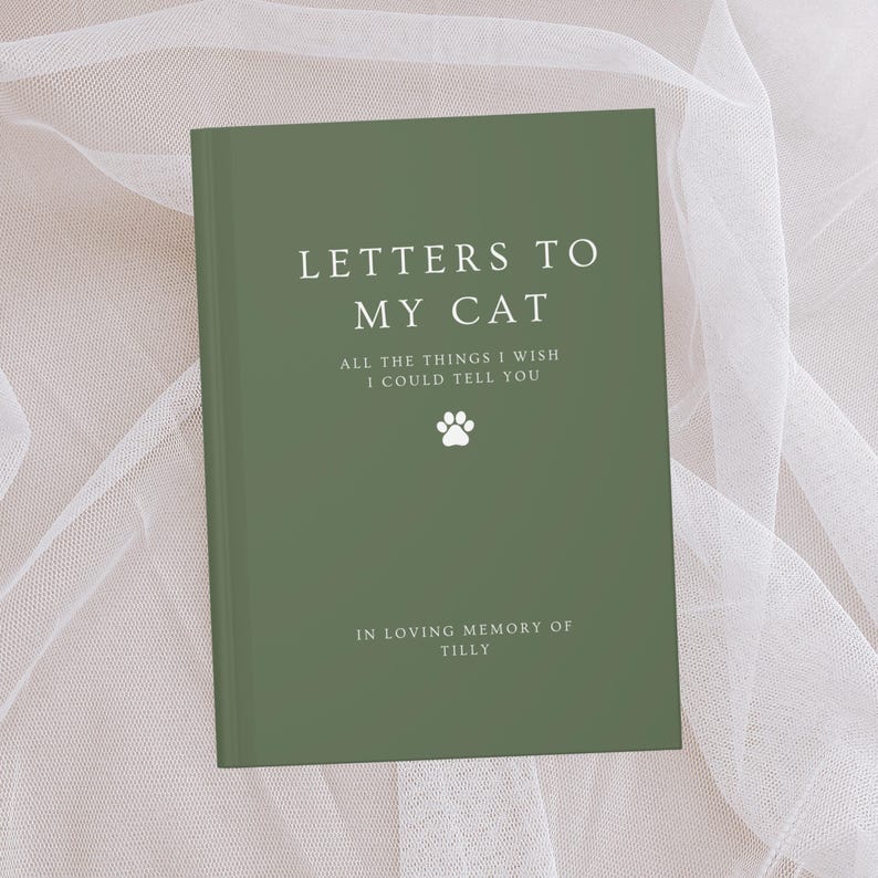 Cat Loss Sympathy Gift, Memorial Custom Notebook Gift Pet Loss Journal ...