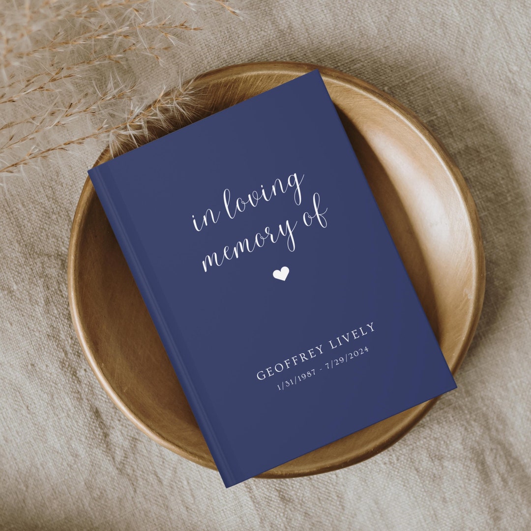 Custom Funeral Guest Book, Personalized Memorial Book, in Loving Memory ...