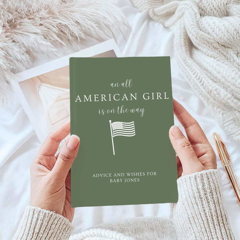 American Girl Baby Shower Guest Book an All American Girl is on the Way ...
