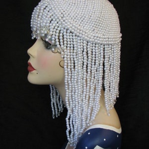 Hat - Flapper Headdress Wedding Pearl Headpiece - Etsy