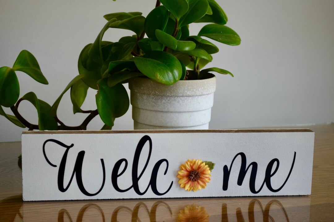 Modern Farmhouse Wood Welcome Sign With Embellishment - Etsy