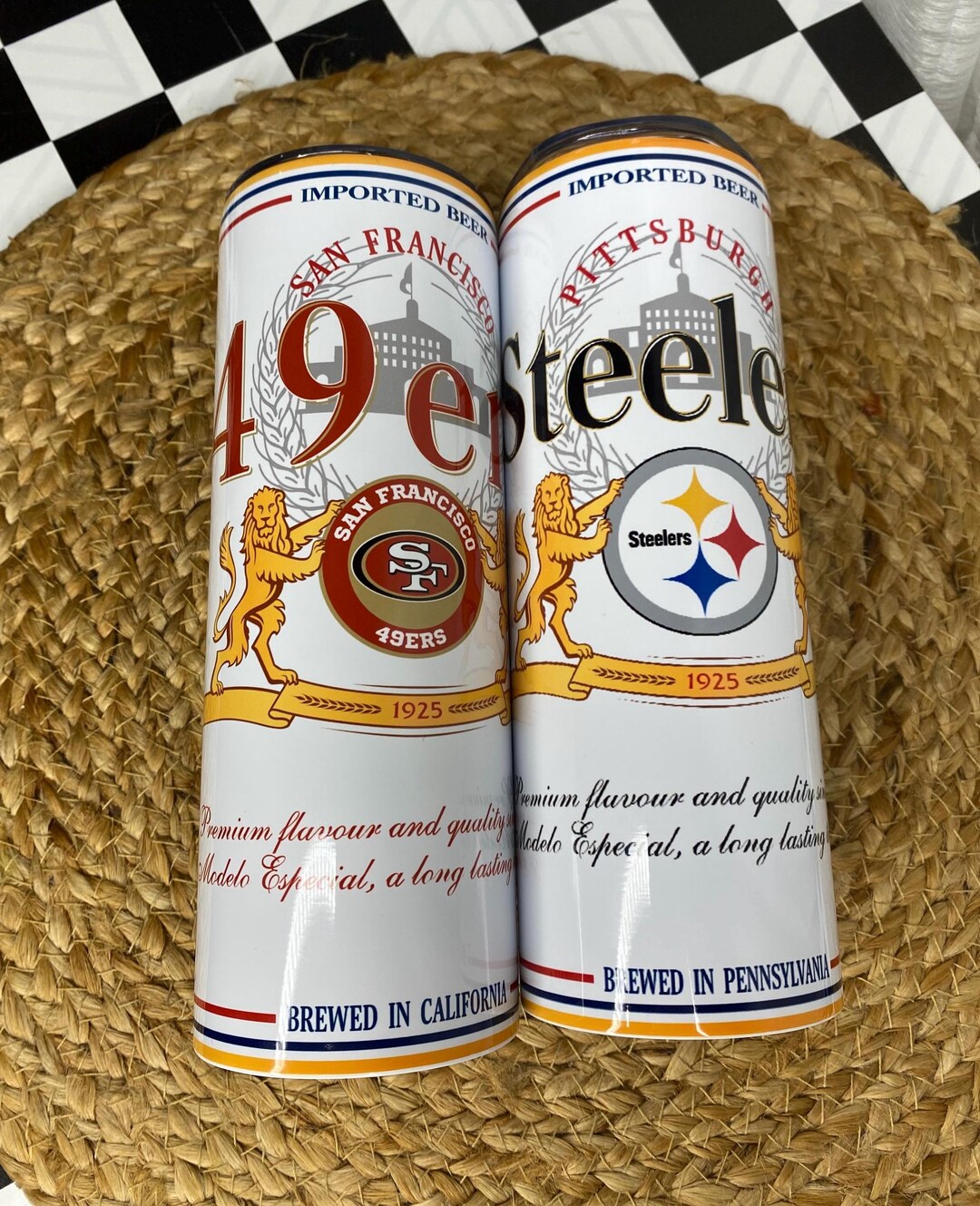 Beer Football 20oz Skinny Tumbler, Modelo Football, Custom Design ...