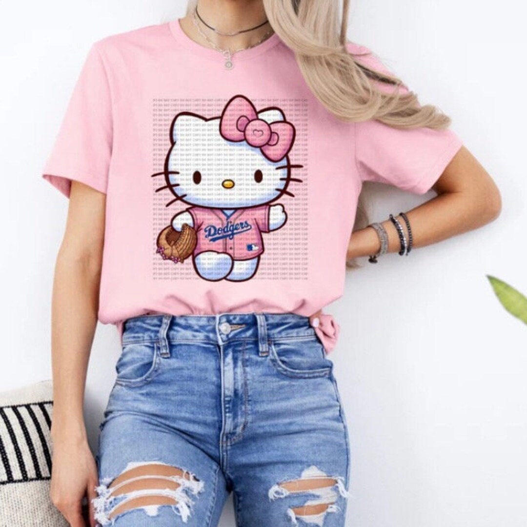 HK Pink Baseball Shirt or Sweater, Game Shirt, Pink Shirt, Pink Kitty ...