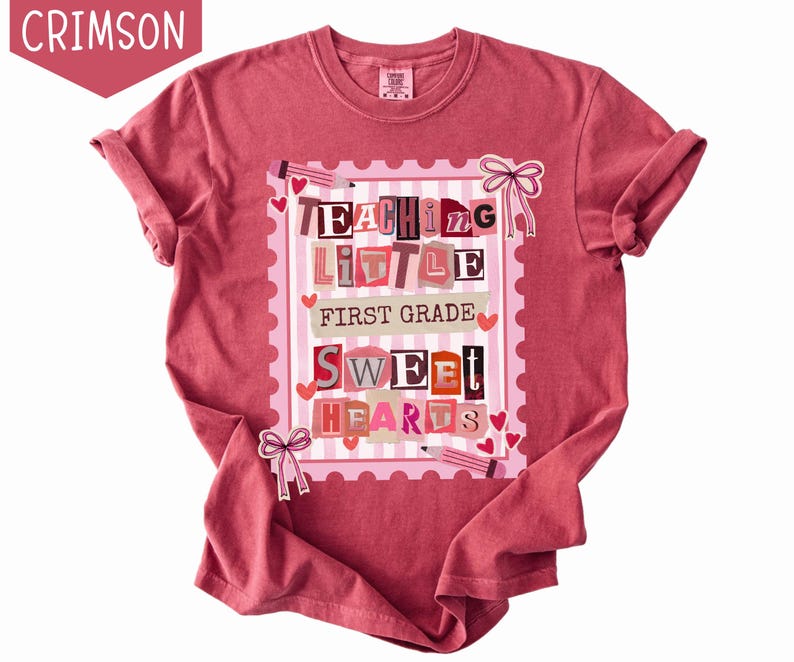 Teacher Valentine’s Day Shirt, Comfort Colors Teaching Sweet Hearts T ...