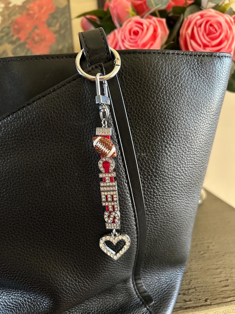 Rhinestone Kansas City Chiefs Bag Charm Game Day Football Fan Jewelry ...