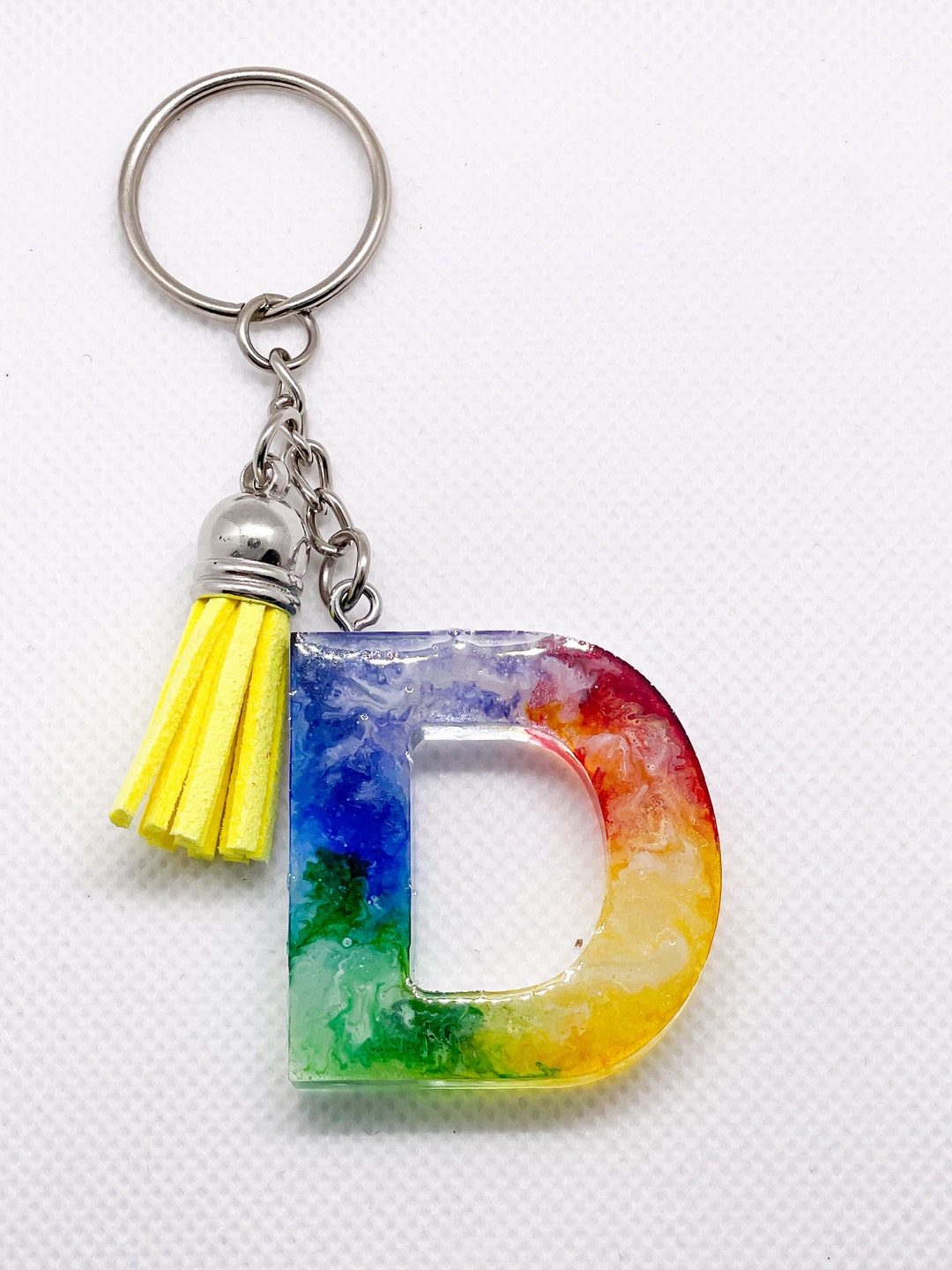 Resin Initial ‘D’ Keychain - Etsy