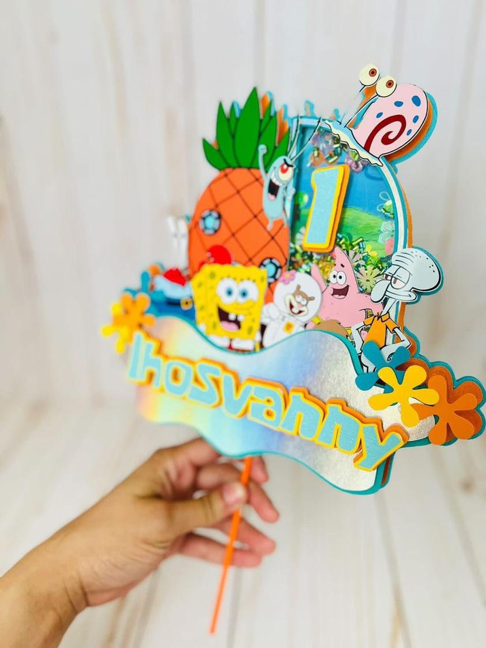 Spongebob Cake Topper Shaker Spongebob Party Spongebob Birthday - Etsy