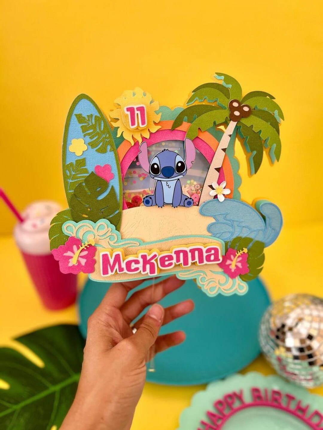 Stich Cake Topper Shaker Stich Party Stick Birthday - Etsy
