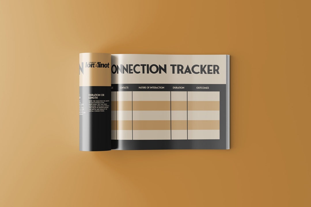 Connection Tracker Template Self-care Workbook Well-being Personal ...