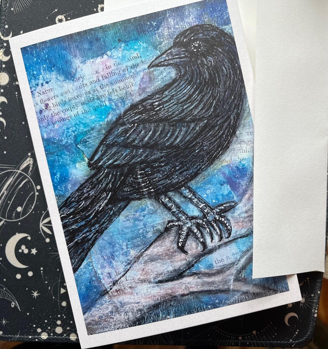 Magical Crow Art Card: Pearl Finish, Recycled Paper (5x7) - Etsy