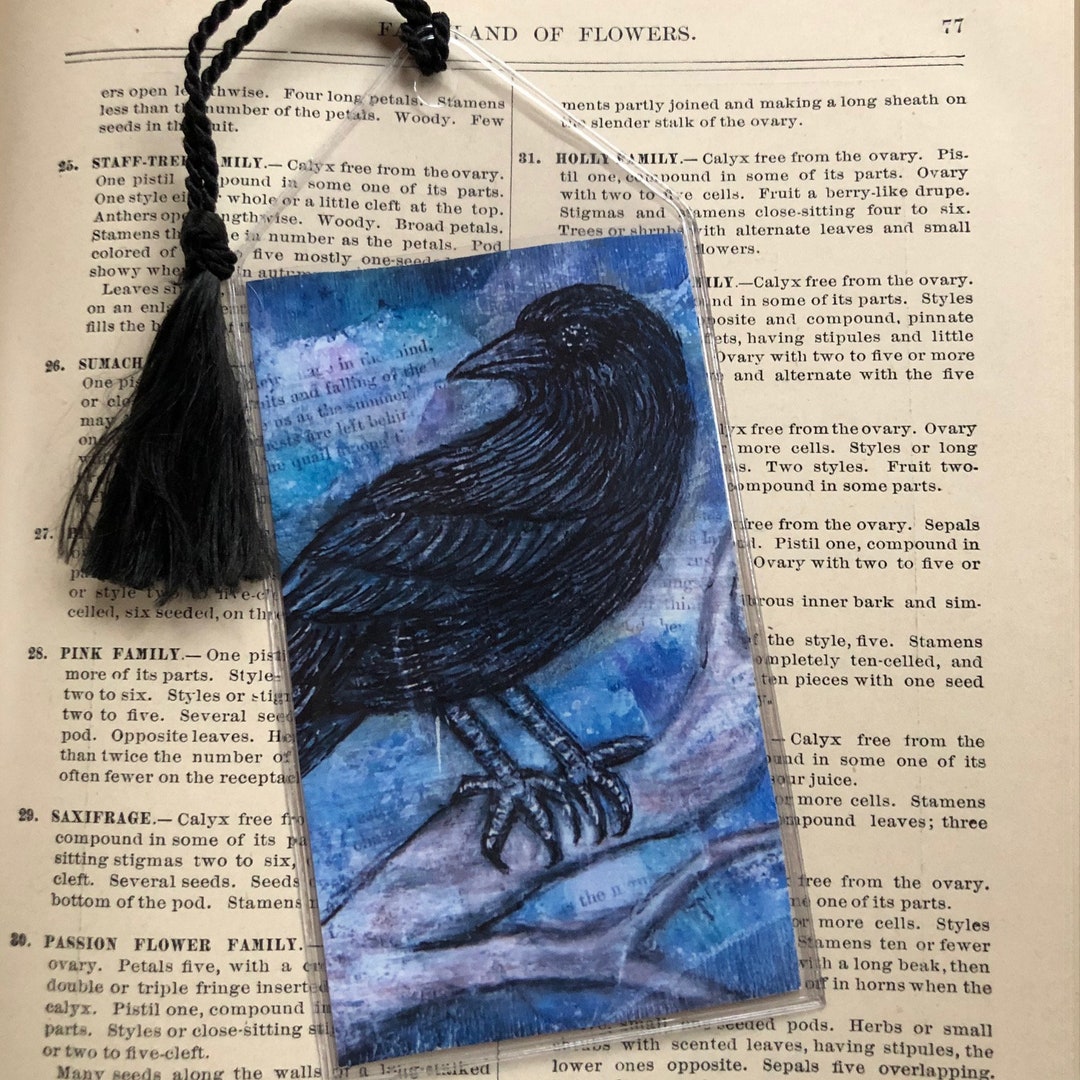 Magical Crow Bookmark for Crow Lovers Journal Bookmark Gift - Etsy