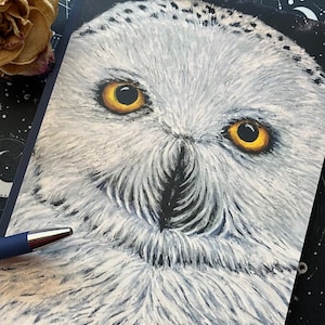 Snowy Owl Softcover Lined Journal 6 X 8 Grimoire Spell Book Dream Diary ...