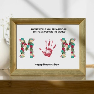 Mother's Day Handprint Art Craft, Baby Toddlers Kids Handprint Keepsake ...