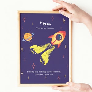 Mothers Day Handprint Foodprint Craft, Printable Rocket Space Card ...