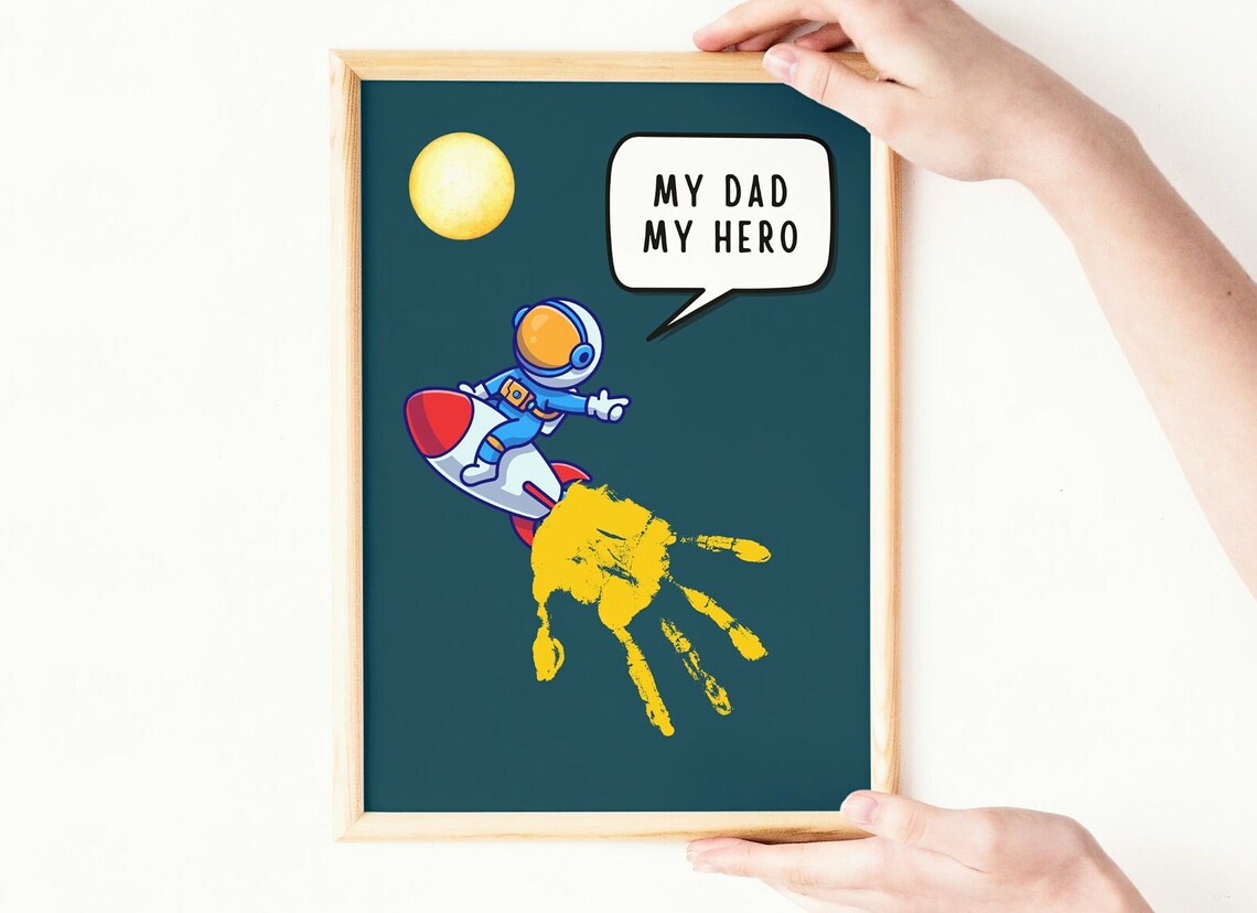 Night Sky Rocket Handprint Craft | My Dad My Hero Space Printable ...