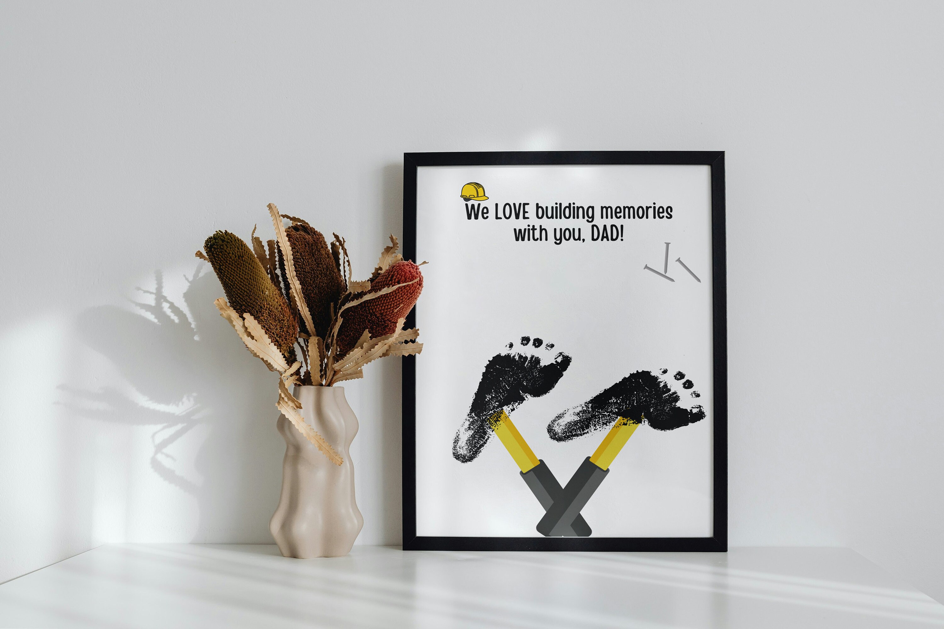 Printable Custom Father's Day Card, Hand/footprint Craft, Building ...