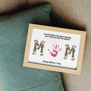 Mother's Day Handprint Art Craft, Baby Toddlers Kids Handprint Keepsake ...