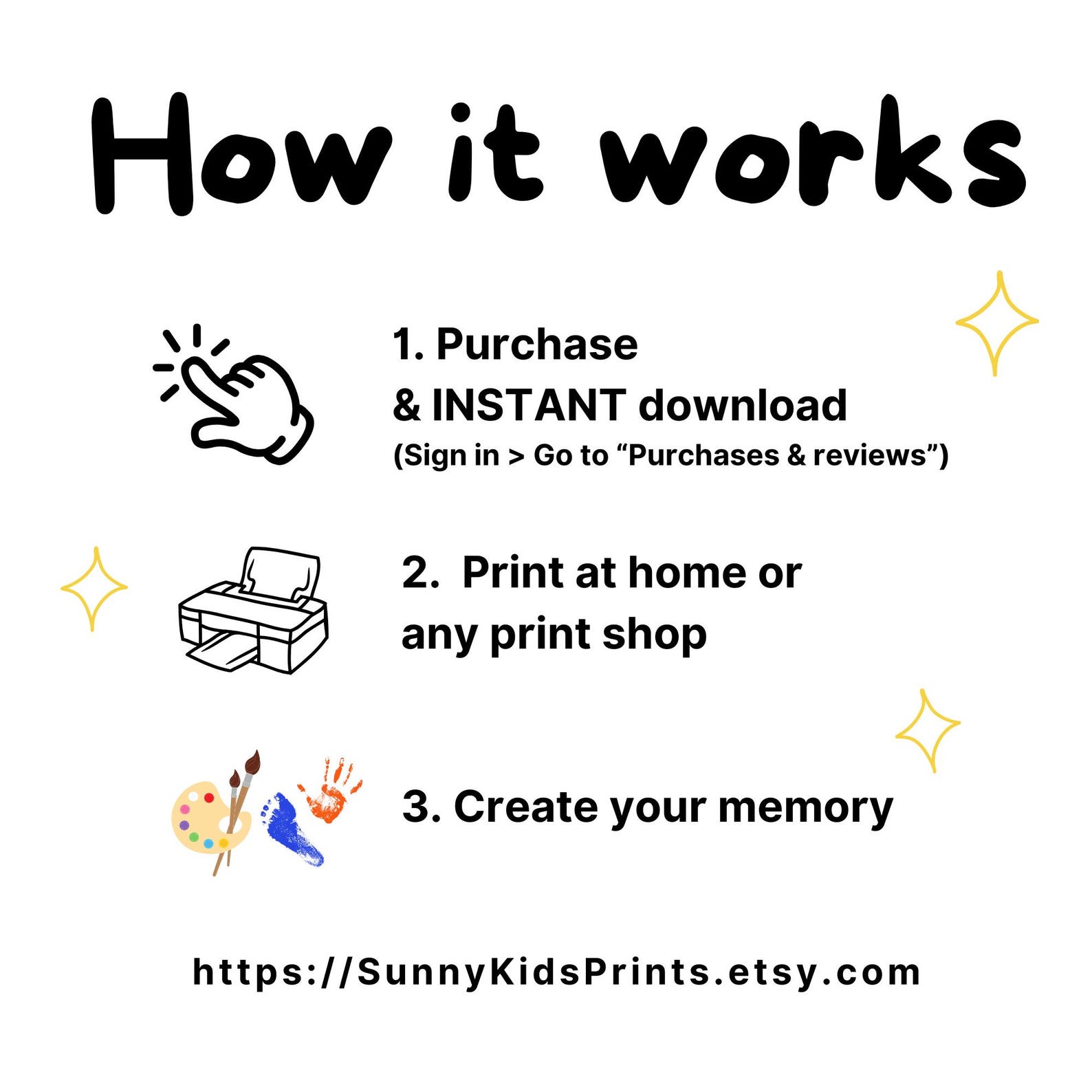 Digger Handprint Art Printable – Father’s Day Gift for Dad, Kids DIY ...