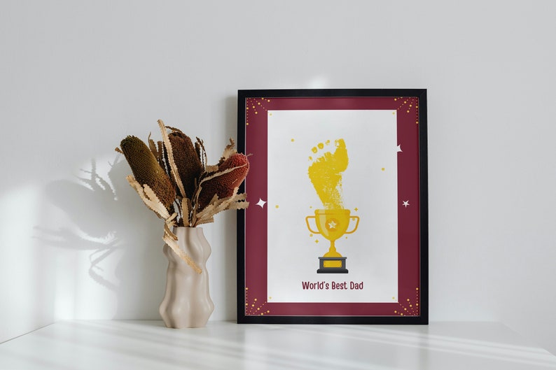 World’s Best Dad Trophy Handprint Craft | Printable Father’s Day Card ...