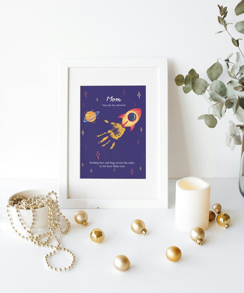 Mothers Day Handprint Foodprint Craft, Printable Rocket Space Card ...