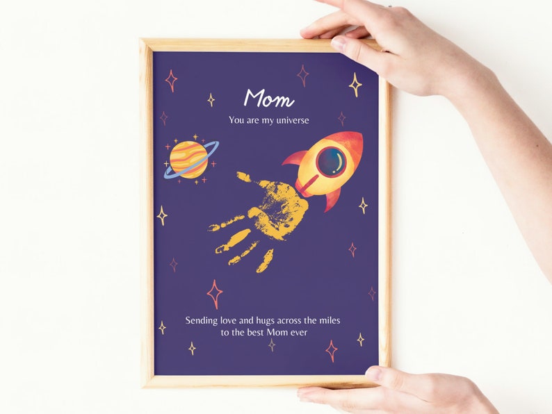 Mothers Day Handprint Foodprint Craft, Printable Rocket Space Card ...