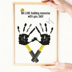Printable Custom Father's Day Card, Hand/footprint Craft, Building ...