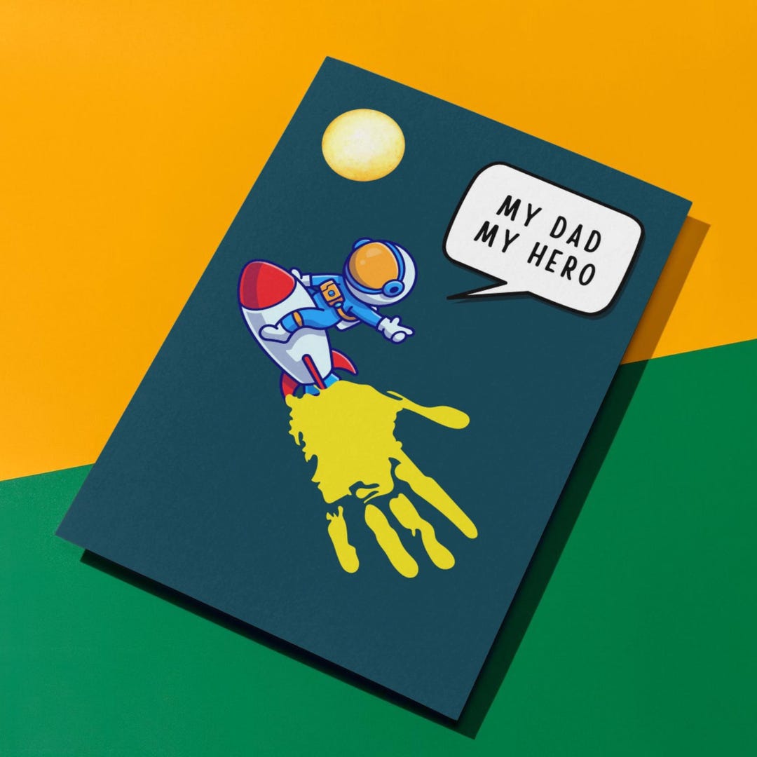 Night Sky Rocket Handprint Craft | My Dad My Hero Space Printable ...