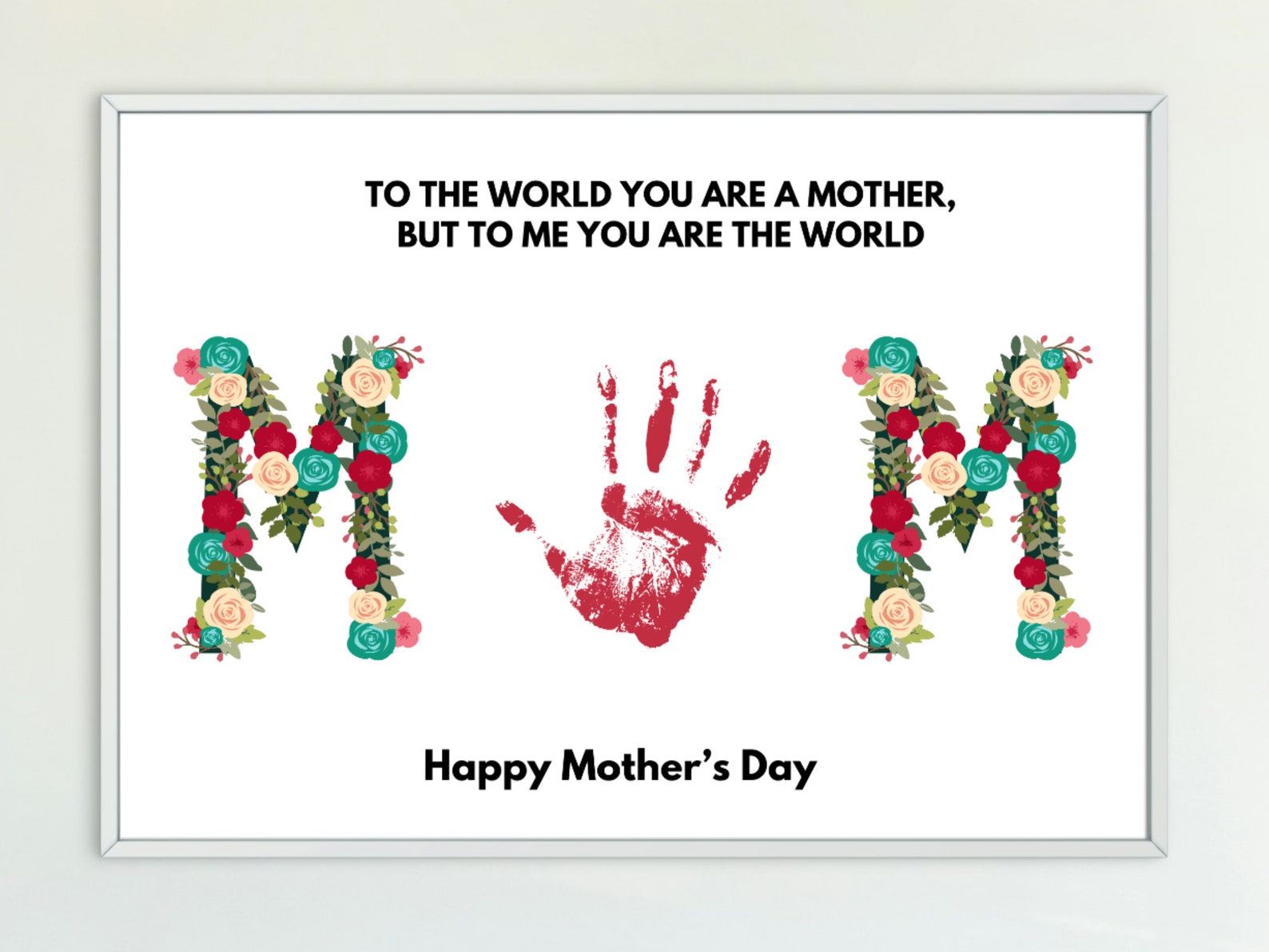 Mother's Day Handprint Art Craft, Baby Toddlers Kids Handprint Keepsake ...