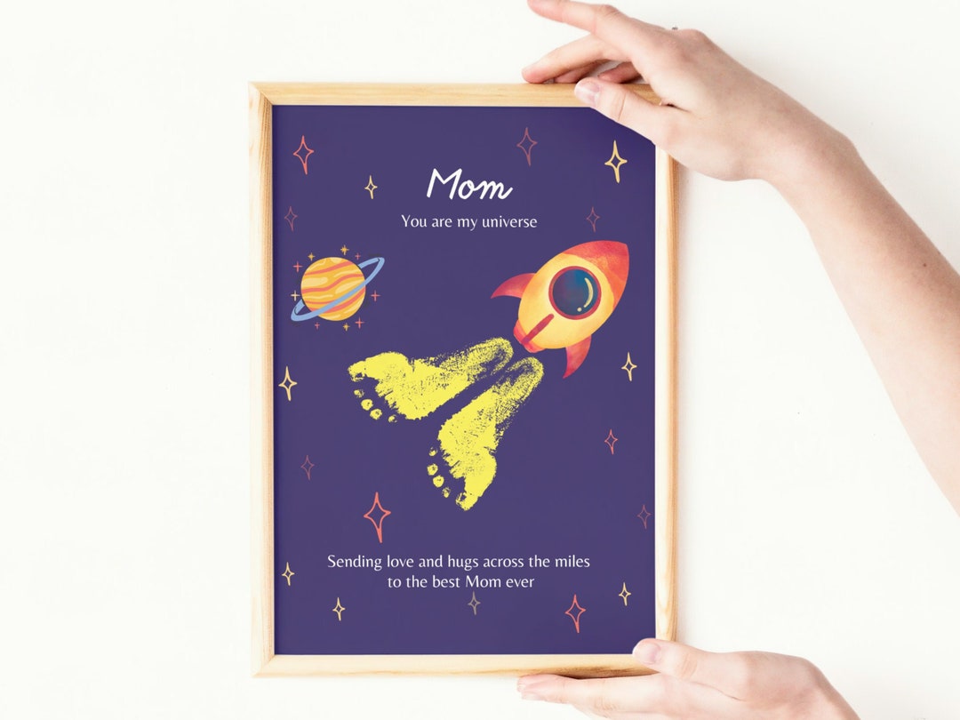 Mothers Day Handprint Foodprint Craft, Printable Rocket Space Card ...