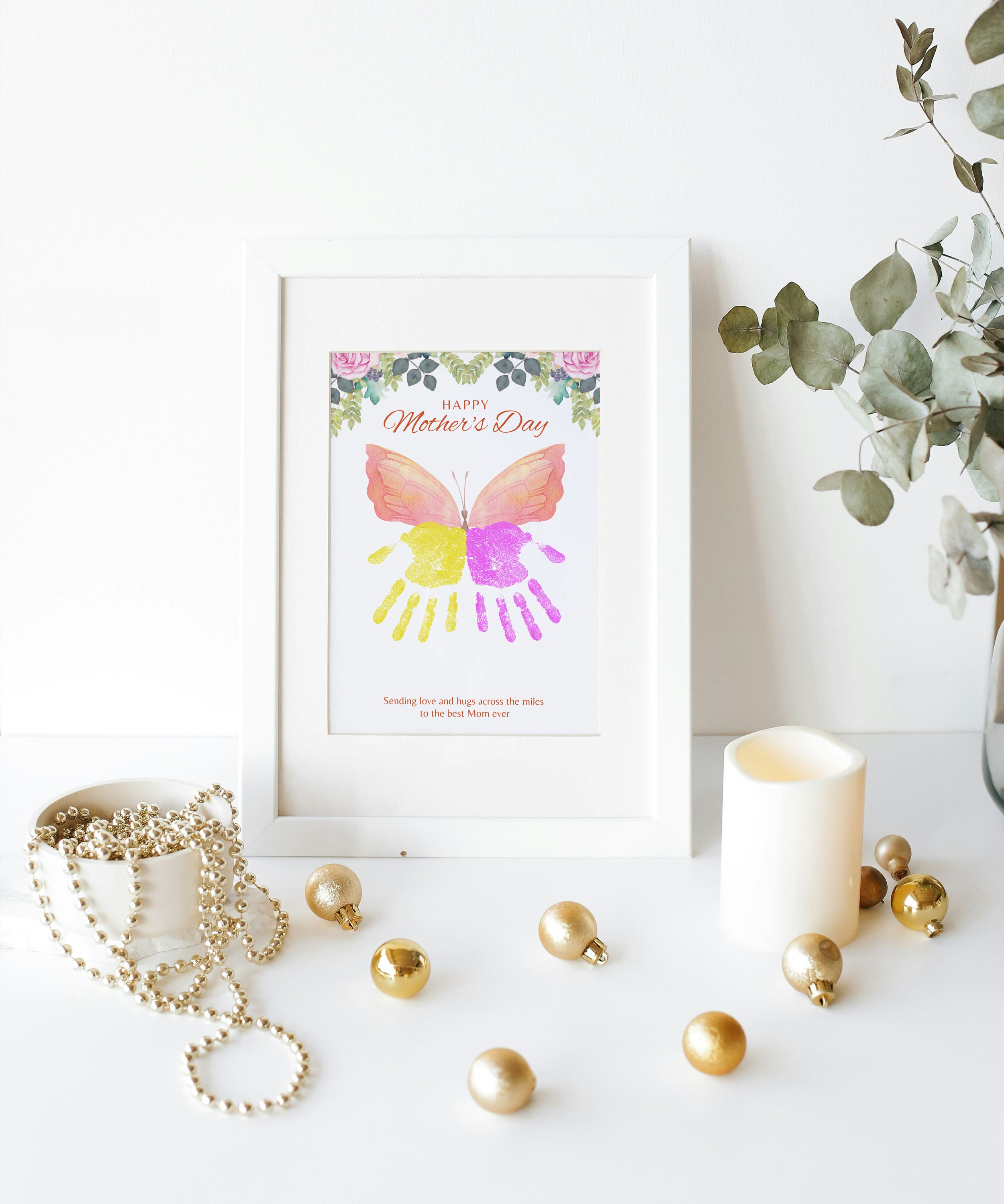 Butterfly Handprint Mother’s Day Card | Long Distance Mom Printable ...