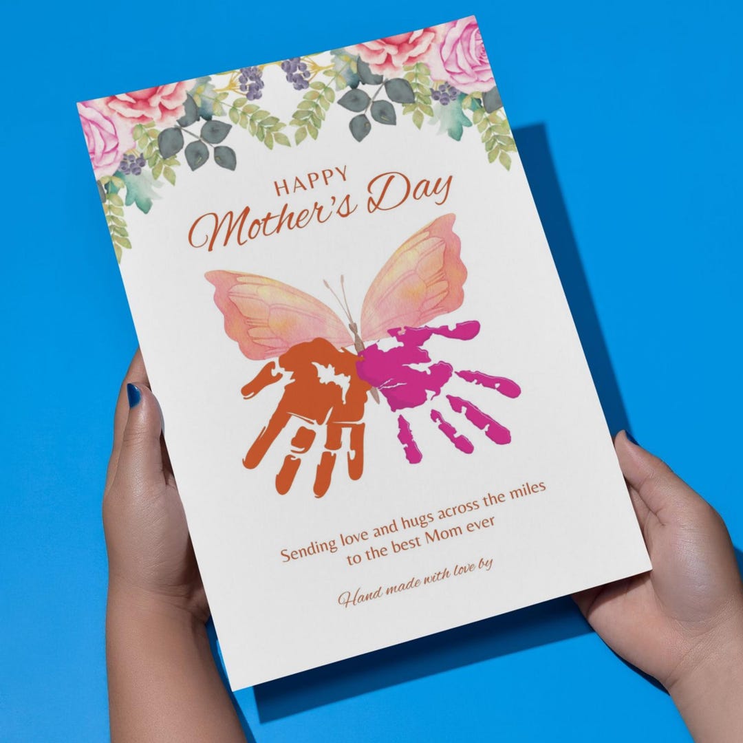 Butterfly Handprint Mother’s Day Card | Long Distance Mom Printable ...