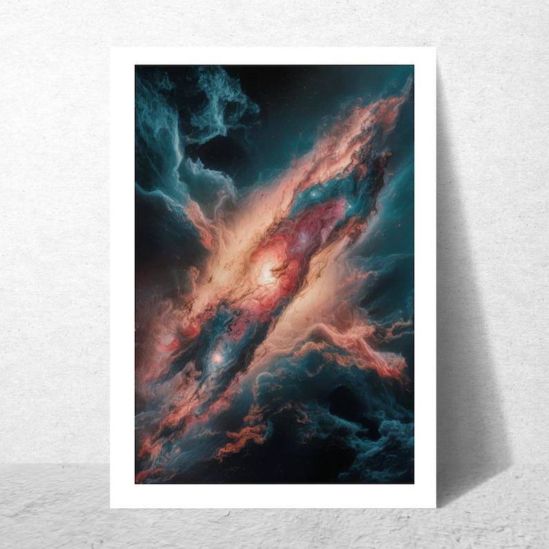 Celestial Rift Art Print Cosmic Vortex Wall Decor Nebula Poster Space ...