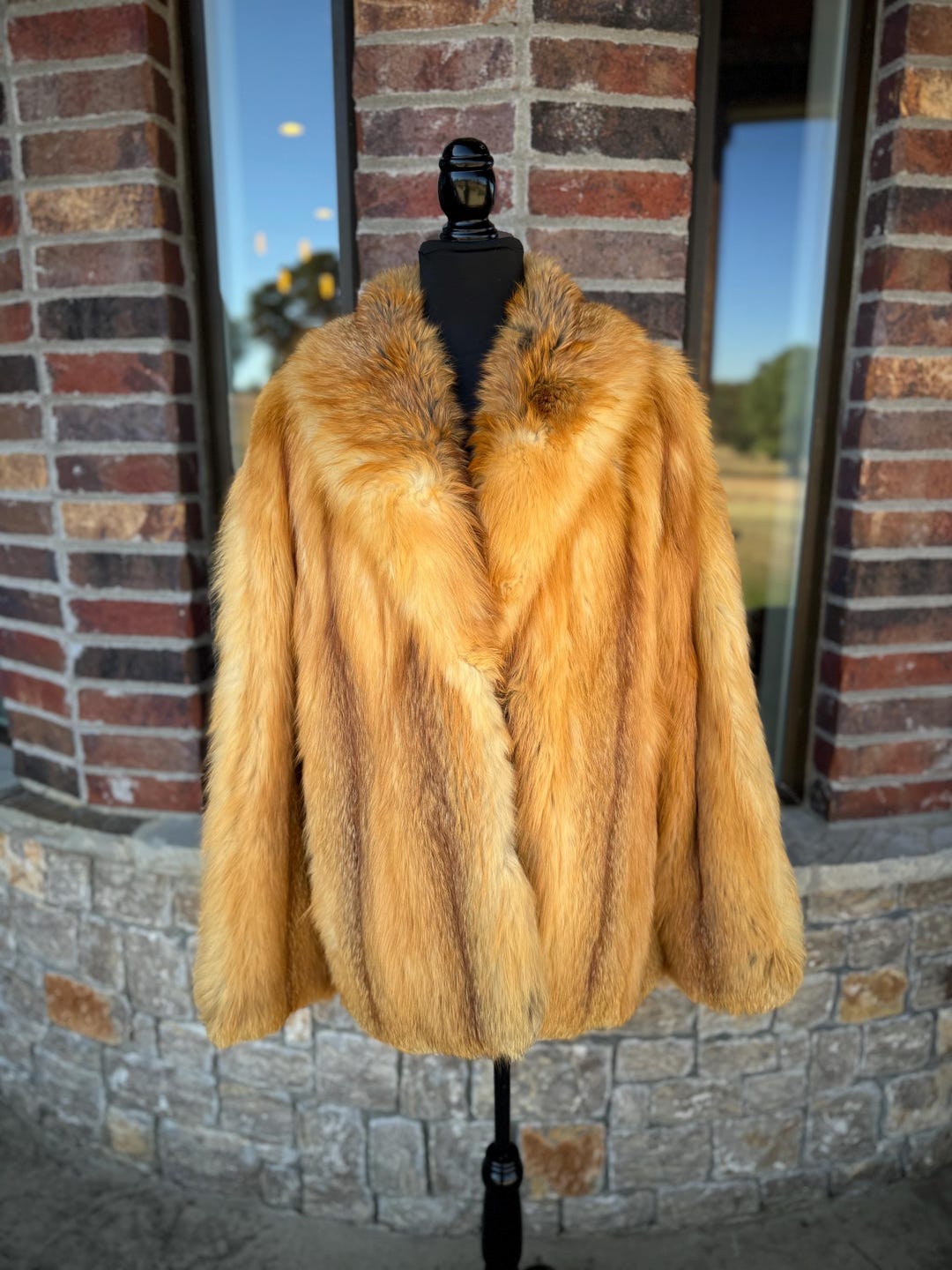 Vintage Red Orange Fox Fur Jacket Womens 8/10 Sam Bifano Furs 100% Real ...