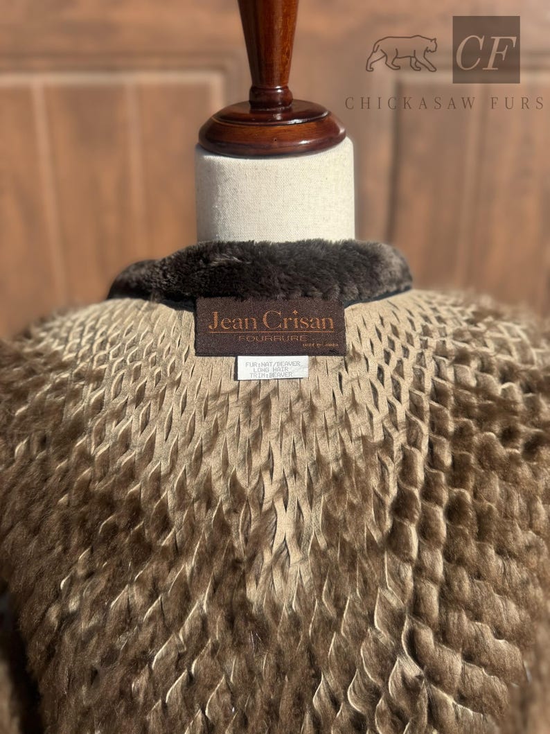 One Size Knitted Long Haired Beaver Fur Poncho by Jean Crisan of Canada ...