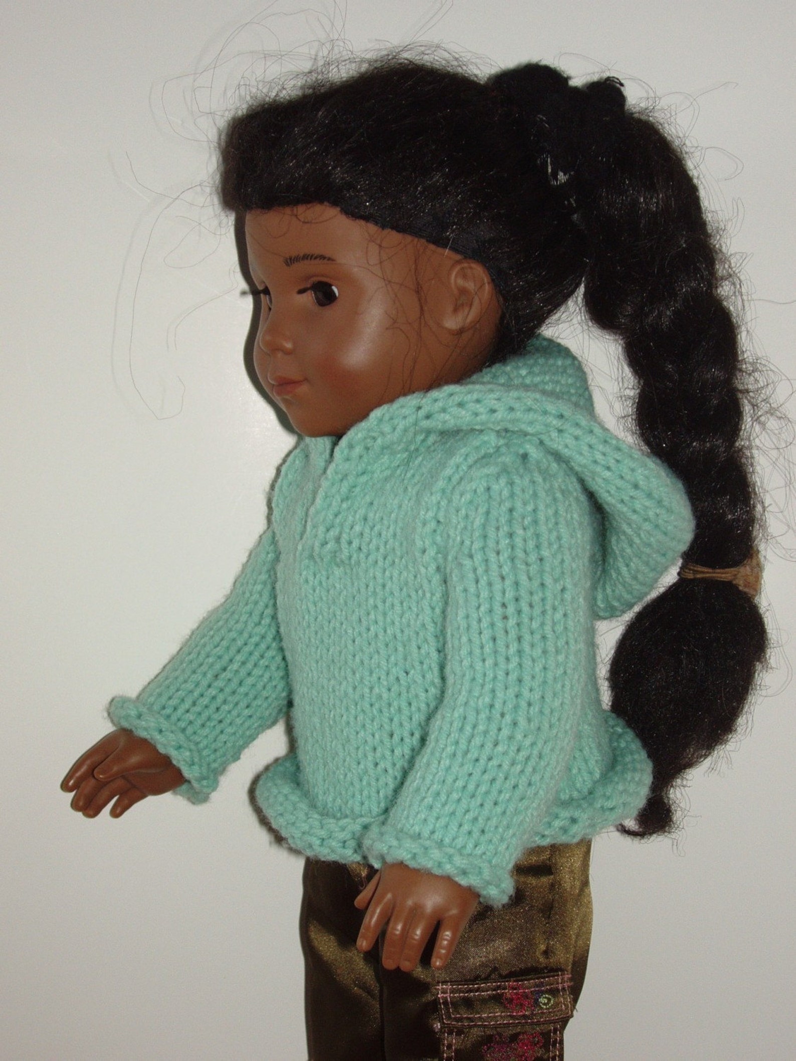 Knit PDF Pattern - Doll Hoodie Sweater - Etsy