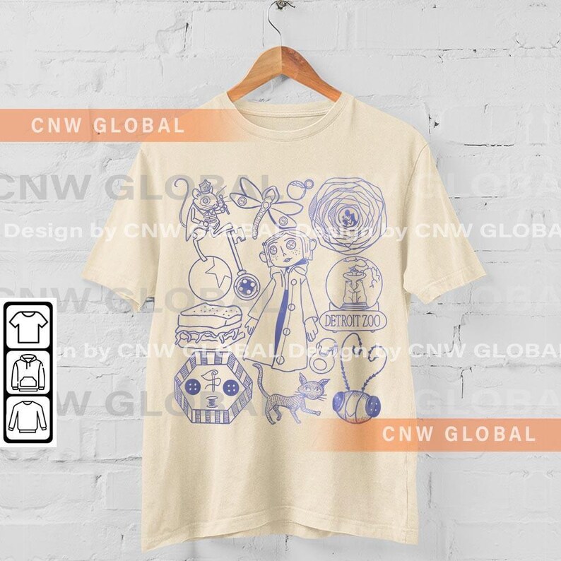 Mavislandgifts Coraline Movie Doodle Art Shirt, Vintage Coraline Merch ...