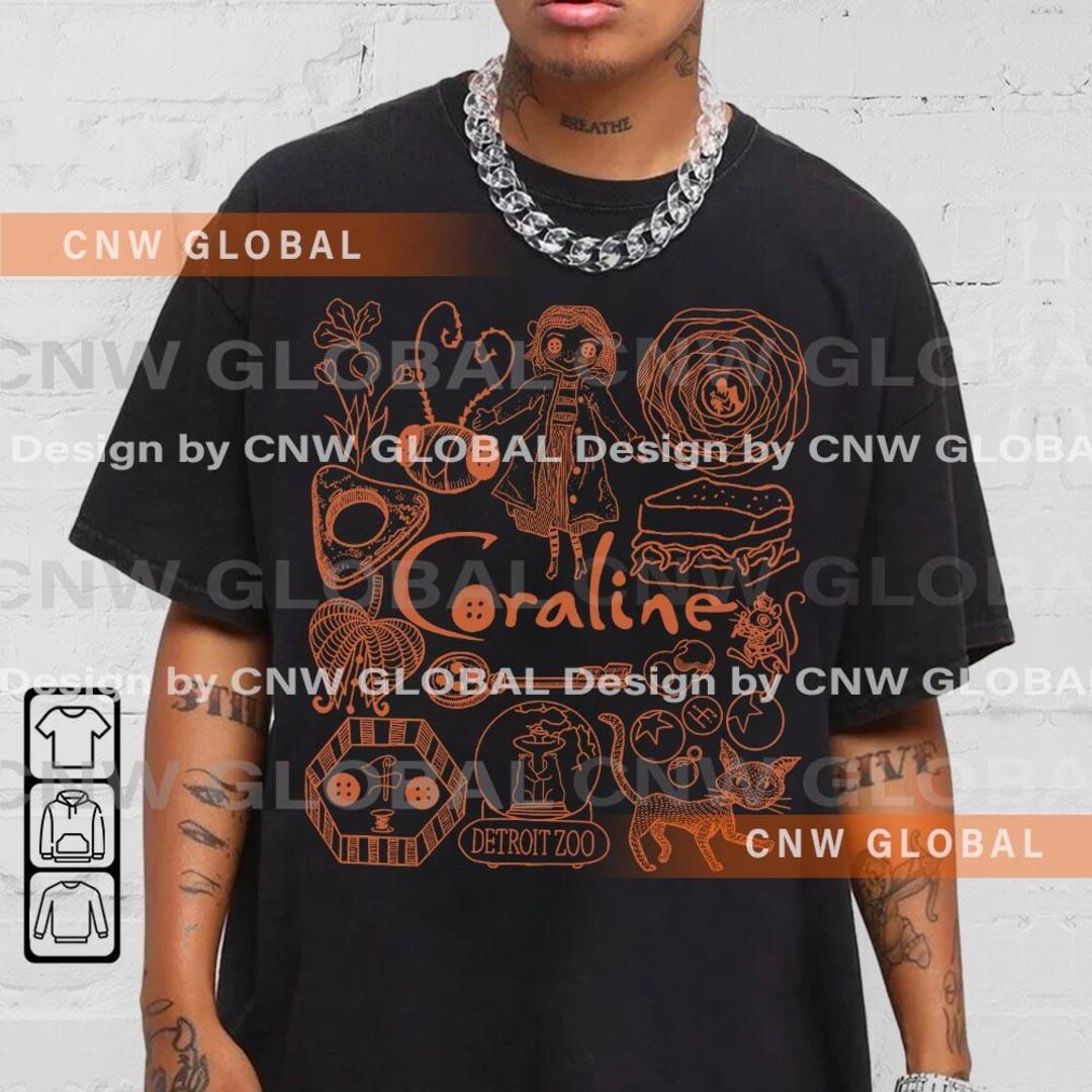 Mavislandgifts Coraline Movie Doodle Art Shirt, Vintage Coraline Merch ...