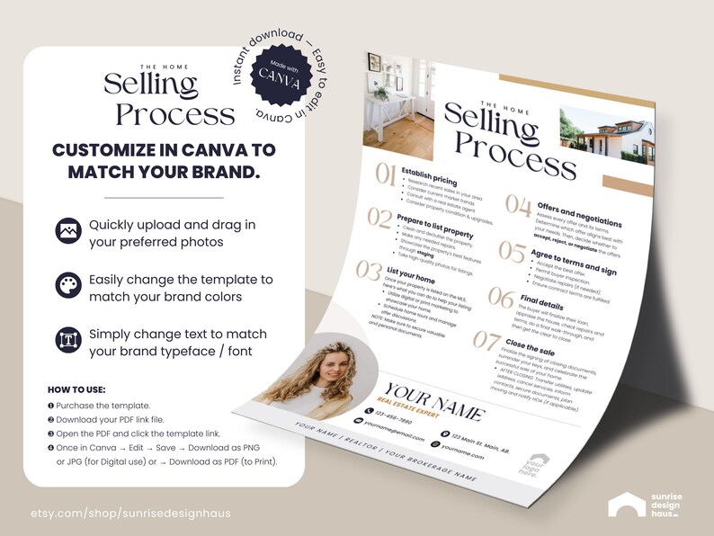 Real Estate Home Seller Roadmap Guide, Modern Marketing Template (canva ...