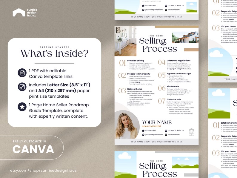 Real Estate Home Seller Roadmap Guide, Modern Marketing Template (canva ...