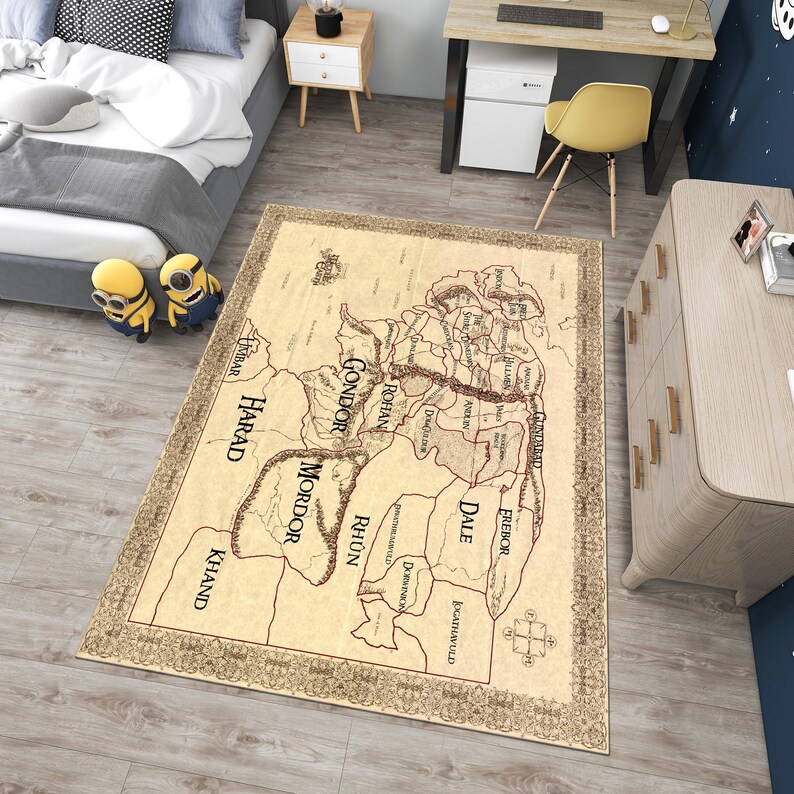 LOTR Rug,middle Earth Map Rug,lotr Map Rug,map Rug,awesome Rug,unique ...